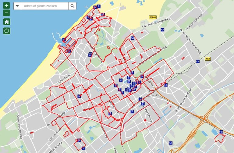 Overview of maps for parking - The Hague